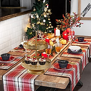 TOPZEA Set of 4 Cake Stands, Metal Cupcake Holder Tiered Dessert Serving Tower Decor Serving Platter Candy Fruit Display Plates for Baby Shower, Wedding, Birthday, Celebration, Christmas, Party, Gold