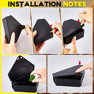 Qualirey 2 Pcs Mice Station with Key Mouse Bait Station Reusable Mice Trap Bait Box, Keeps Children and Pets Safe Indoor & Outdoor, Bait Not Included, Suitable for Small Mice (Black)