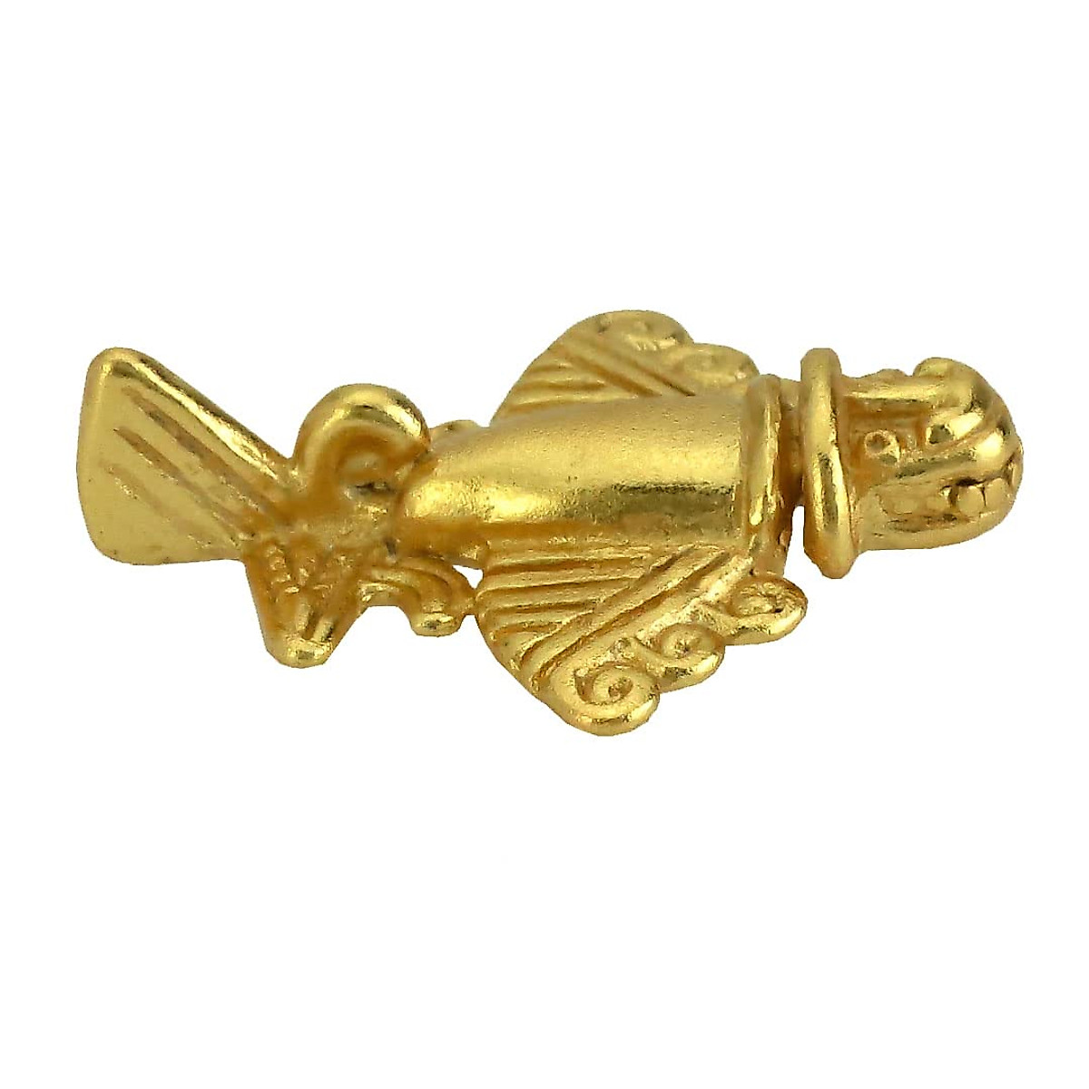 Across The Puddle, Ancient Aliens Jewelry Collection, 24k Gold Plated Pre-Columbian Quimbaya Golden Jet-9 / Ancient Aircraft-9 / Golden Flyer-9 Lapel Pin with Military Clutch