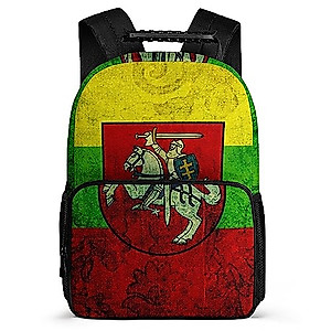 Lithuanian Flag Laptop Backpack Lightweight 16 Inch Travel Backpack Shoulder Bag Daypack for Men Women