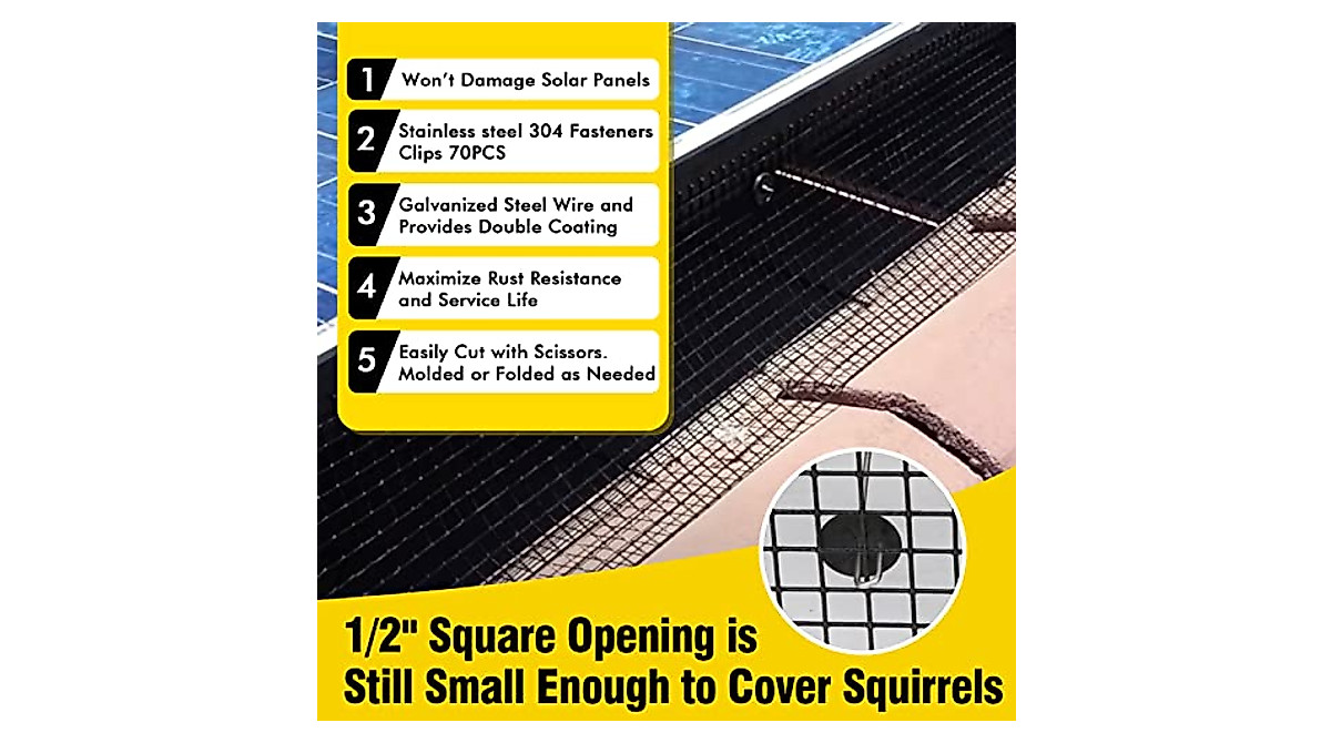 8in X 100ft Solar Panel Bird Guard,Solar Panel roof Protection net 1 ...