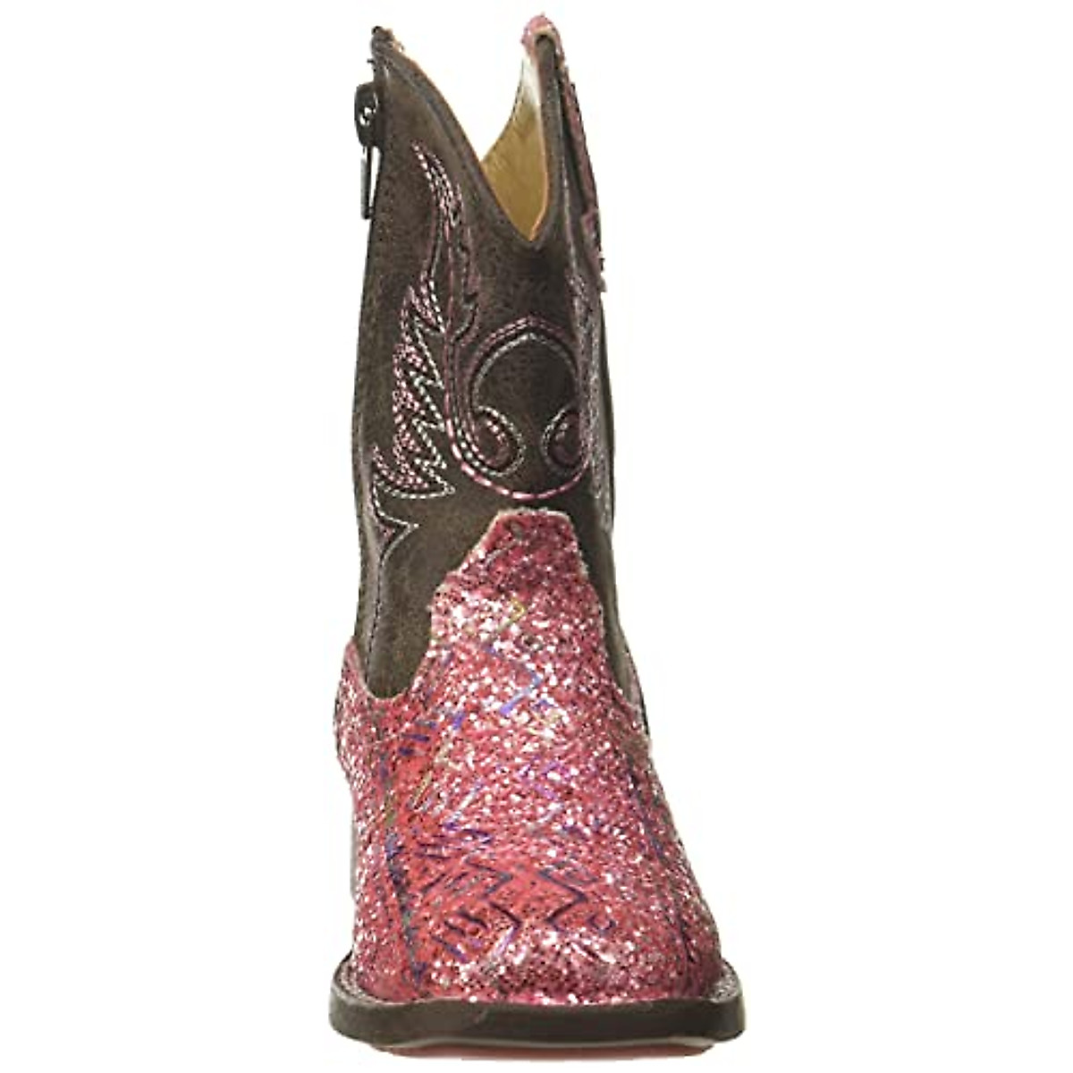 Roper Infants Cowbabies Glitter Aztec Boot, Pink, 4