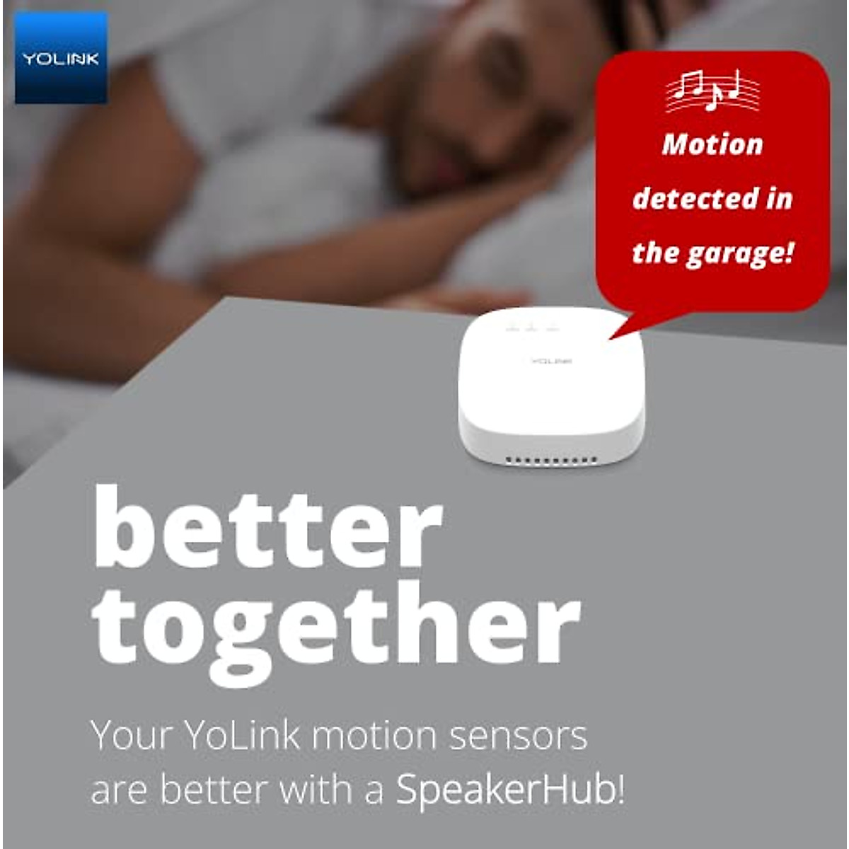 YoLink Motion Sensor, 1/4 Mile Long Range Smart Home Indoor Wireless Motion Detector Sensor Works with Alexa, IFTTT, and Home Assistant. Movement Detector App Alerts Remote Monitor-YoLink Hub Required