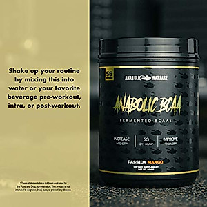 Anabolic Warfare Anabolic BCAA Powder Supplement BCAAs Amino Acids to Help Fuel Your Workout and Assist in Muscle Recovery (Passion Mango - 56 Servings)