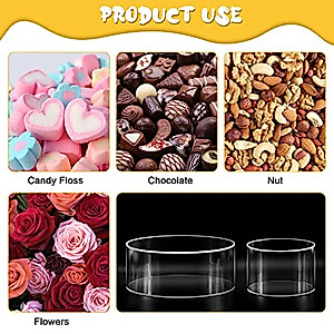 MOJIEZUO Clear Acrylic Cake Stand,Fillable Cake Riser Cake Tier,Round Cake Display Riser,Decorative Display Box with Lid for Wedding Birthday Party