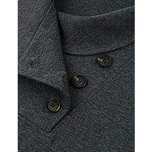 Timeson Winter Tunic Tops,V Neck Cotton Long Tunics for Leggings Ladies Long Sleeve Sweaters Loose Thick Button Sweatshirts Knit A Line Winter Leggings Shirts Fall Fleece Tops Carbon Gray X-Large