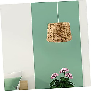 DELURA Woven Lampshade Lampshades for Floor Lamps Vintage Lantern Rustic Pendant Lighting Lamp Replacement Shade Hanging Lights Lampshades Rustic Lamp Shade Country Lamp Shades to Weave/653