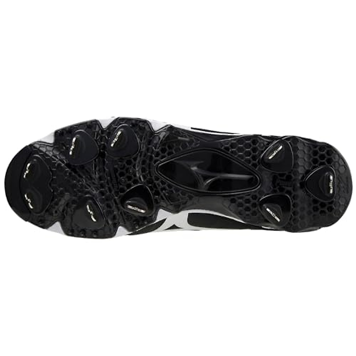 Mizuno 9-Spike Men's Metal Baseball Cleat 11 1/2, Black-White (9000)