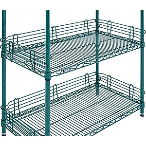 Nexel 21" x 48" x 54", 4 Tier Adjustable Wire Shelving Unit, NEXGuard Anti-Microbial Agent, NSF Listed Commercial Storage Rack, Poly-Green, Leveling feet