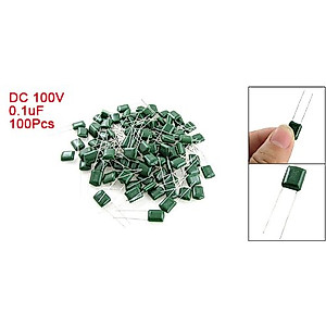 uxcell DC 100V 0.1uF Mylar Polyester Film Capacitor(Bag of 100)