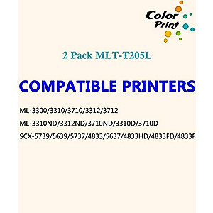 2-Pack of BlackColorPrint Compatible MLTD205L Toner Cartridge Replacement for Samsung MLT-D205L D205L 205L Work with ML-3312ND ML-3312DW ML-3712ND SCX-4835FD SCX-4835FR SCX-5339FR SCX-5739FW Printer