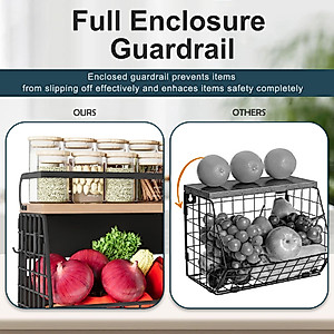 Clothink Magnetic Shelf for Fridge, Onion and Potato/Spice/Snacks/Fruit and Vegetable Storage and Organizer, Wire Basket for Pantry, Kitchen Countertop, RV and Laundry