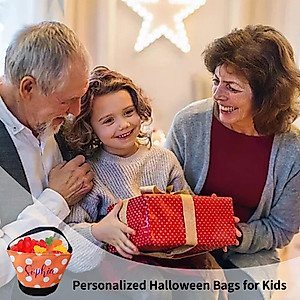 Personalized Halloween Trick or Treat Bag, Monogram Halloween Bucket, Custom Printed Name Candy Bag, Halloween Candy Basket, Halloween Gifts Basket, Spooky Candy Basket for Kids, Party Gifts for Kids