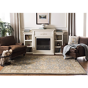 SAFAVIEH Antiquity Collection 3' x 5' Blue / Beige AT312A Handmade Traditional Oriental Premium Wool Area Rug