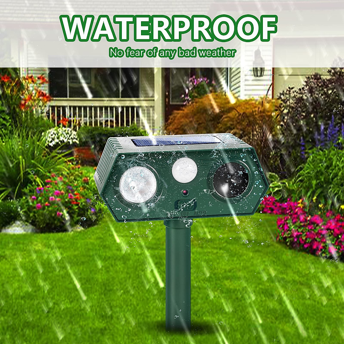 2024 Ultrasonic Animal Repellent, 4 Pack Waterproof Solar Cat Deterrent Outdoor with Motion Sensor for Deer Squirrel Cat Dog Skunk Rabbit Raccoon, Deer Repellent Devices, Skunk Repellent for Yard