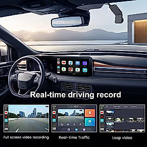 CarlinKit Dash Cam with Wireless CarPlay & Wireless Android Auto Adapter Dash Camrea, 4G+64G, Built in GPS, Support YouTube, Netflix