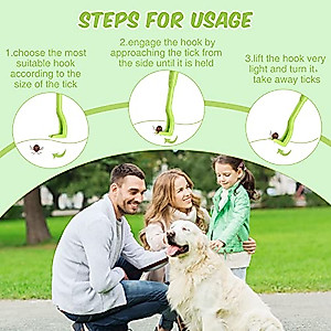 Kittmip 24 Pcs Tick Remover Plastic Tick Remover Tools Tick Puller Removal Tick Grabber for Dogs Cats Humans, 3 Sizes (Blue, Green, Orange, Rose Red)