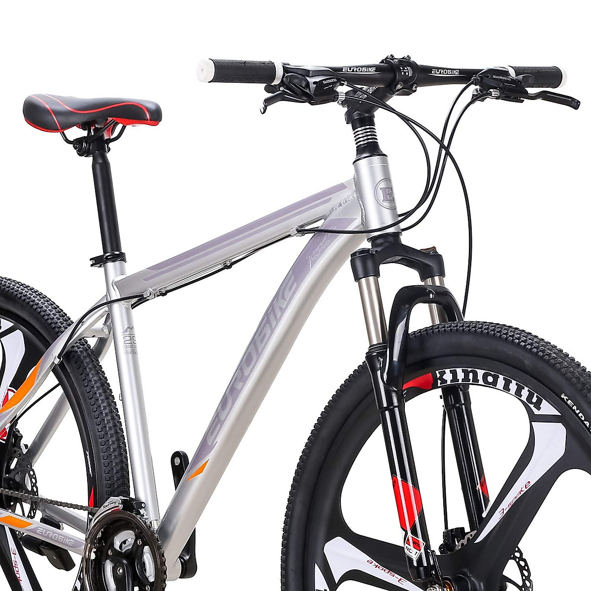 LZBIKE Bike X9-29 Aluminum Alloy Mountain Bike 21 Speed Shift Left 3 Right 7 Frame Shock Absorption Mountain Bicycle (Silver)