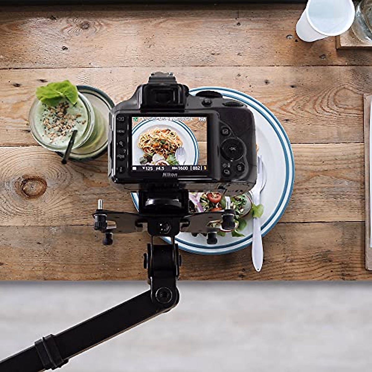 VIVO Universal VESA Adapter Bracket Kit for DSLR Cameras/Camcorders, 1/4 inch Mount, Photo and Video Shooting, Attaches to Monitor Stands for Overhead Placement, 75x75mm and 100x100mm, MOUNT-V00CAM