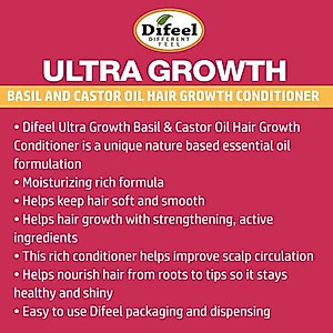 Difeel Ultra Growth 3-PC Set: Shampoo 12 oz, Conditioner 12 oz & Hair Oil 8 oz