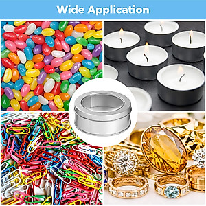 20 Pcs Metal Tin Cans 4 OZ Round Containers with Clear Tops, Empty Food Storage Containers for Storing Candles, Candies, Tea, Silver Tin Cans for Kitchen, Office, Travel