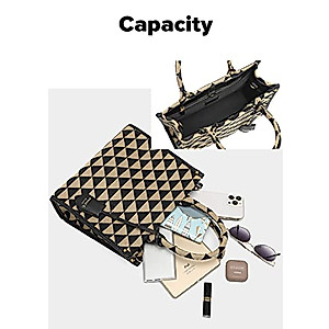 Classic triangle enamel metal logo black beige embroidered Canvas shopping bag tote bag for women