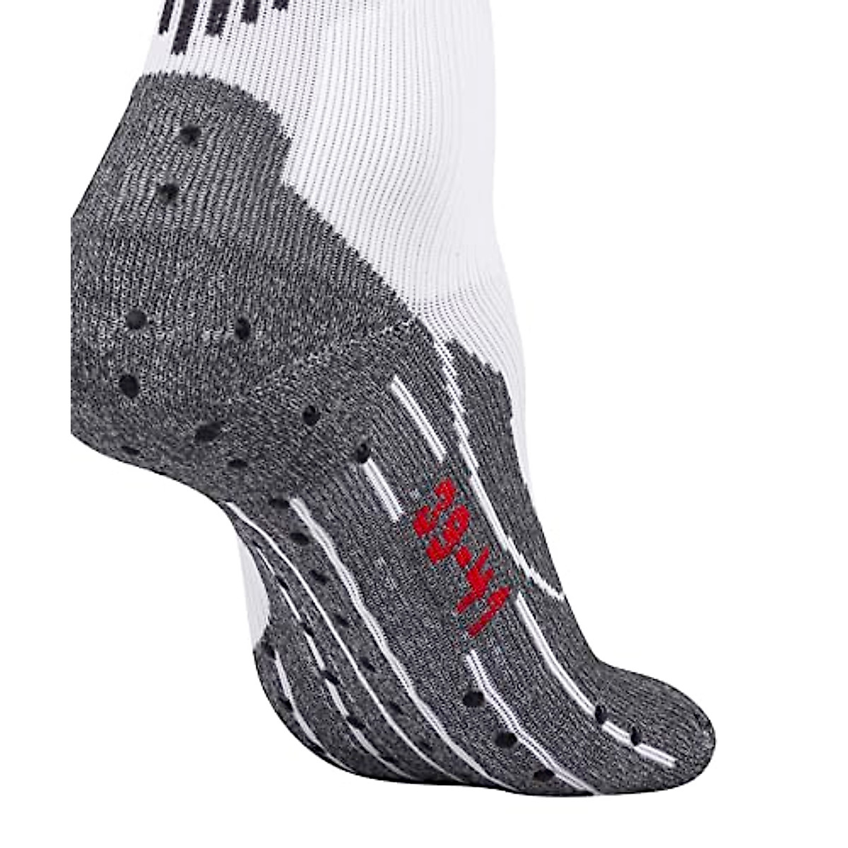 FALKE Unisex 4 GRIP Stabilizing Athletic Socks, Mid Calf, Compression Sock, Light Weight, Breathable Quick Dry, Nylon, White (White 2029), 10.5-11.5, 1 Pair