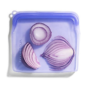 Premium Platinum Silicone [6 PACK] Reusable Food Storage Bags, 30 ounces, Press to Lock, Stash Snacks & Meal Prep, Sandwich Size, Microwave, Oven, & Freezer Safe.