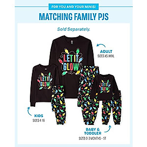 The Children's Place baby girls Family Matching Christmas Holiday Sets, Snug Fit 100% Cotton, Adult, Big Kid, Toddler, Pajama Set, Let It Glow, Large US