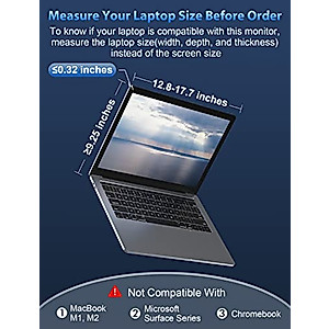 FOPO 15 Inch Triple Portable Monitor FHD 1080P HDR IPS Laptop Monitor Screen Extender for Dual Monitor Display, for 15"-17" Laptop & Switch/Xbox, Support Win/MAC (Not for M1 M2 Chip, Chromebook)-S17