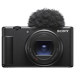 Sony ZV-1 II Vlog Camera for Content Creators and Vloggers (Black) (ZV-1M2/B) + 64GB Card + Corel Photo Software + NP-BX1 Battery + Card Reader + LED Light + Soft Bag + Flex Tripod + More (Renewed)