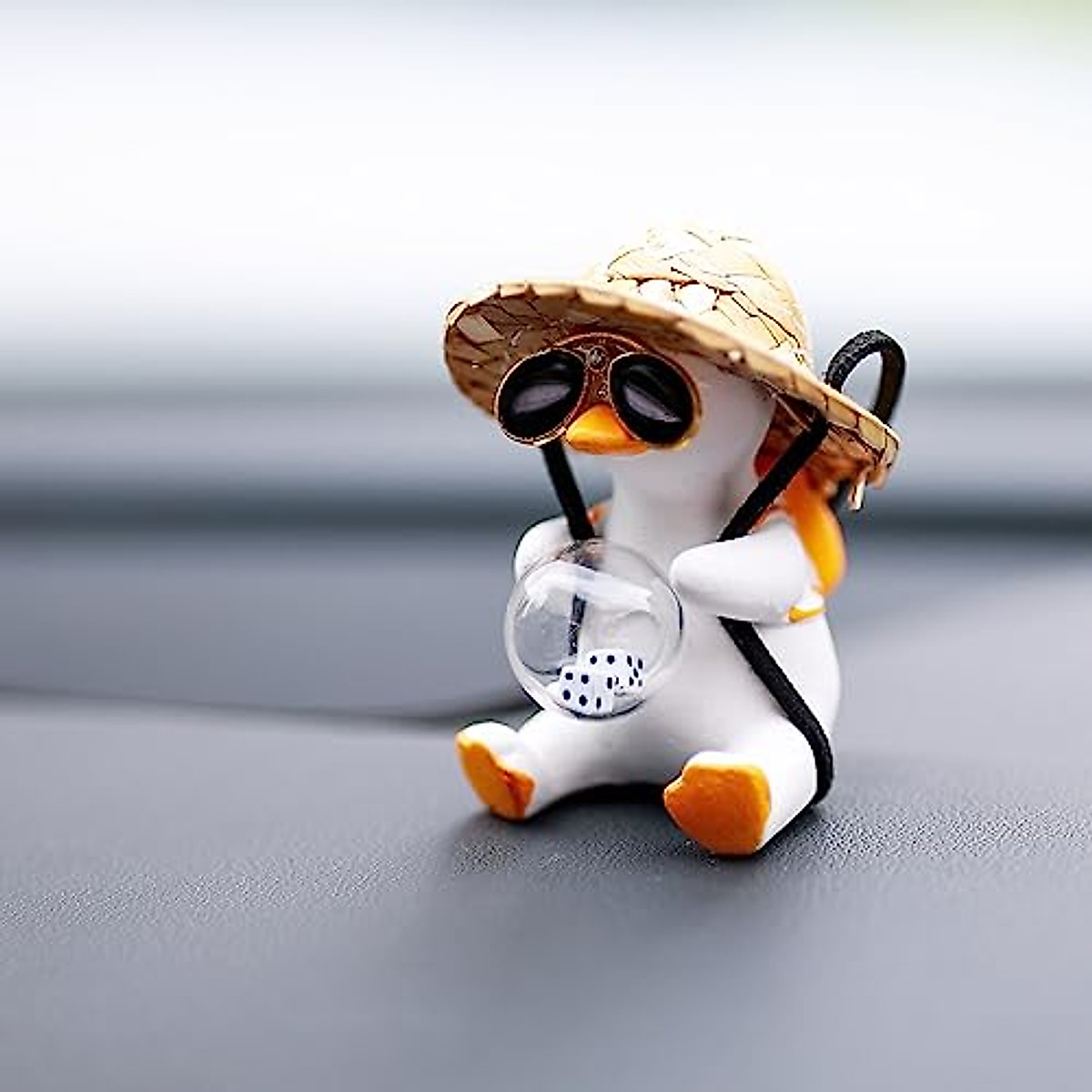 Rear View Mirror Hanging Accessories for Plaster Cool Swinging Duck Cute Car Rear View Mirror Hanging Ornament for Teens & Men Women (Duck-D)