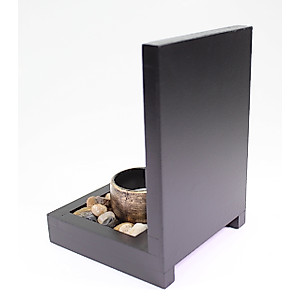 We pay your sales tax Tabletop Bronze Empaistic India Buddha Face Zen Garden with Rock Candle Holder Gift & Home Decor G16276