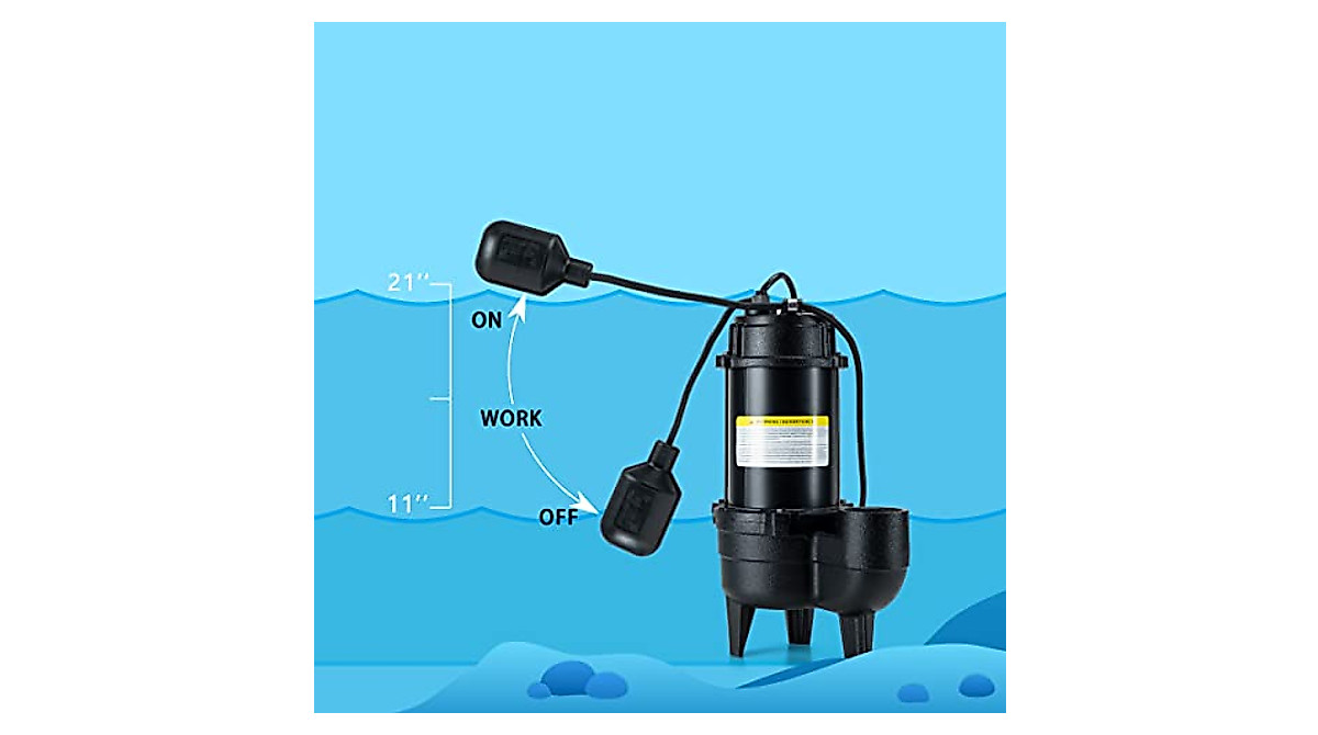 RainBro 1/2 HP Cast Iron Sewage Pump - Durable & Reliable
