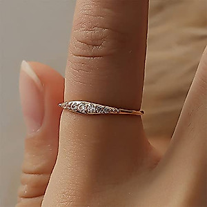 Engagement Round Cut Zircons Women Wedding Rings Jewelry Rings for Woman Full Diamond Ladies Ring Rings Size 9 Set (Silver, 9)