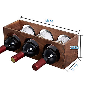 XWZJY Wine Bottle Holder Kitchen Dining Room Tabletop Wine Storage Rack for Horizontal or Vertical,Walnut Wood,121235cm