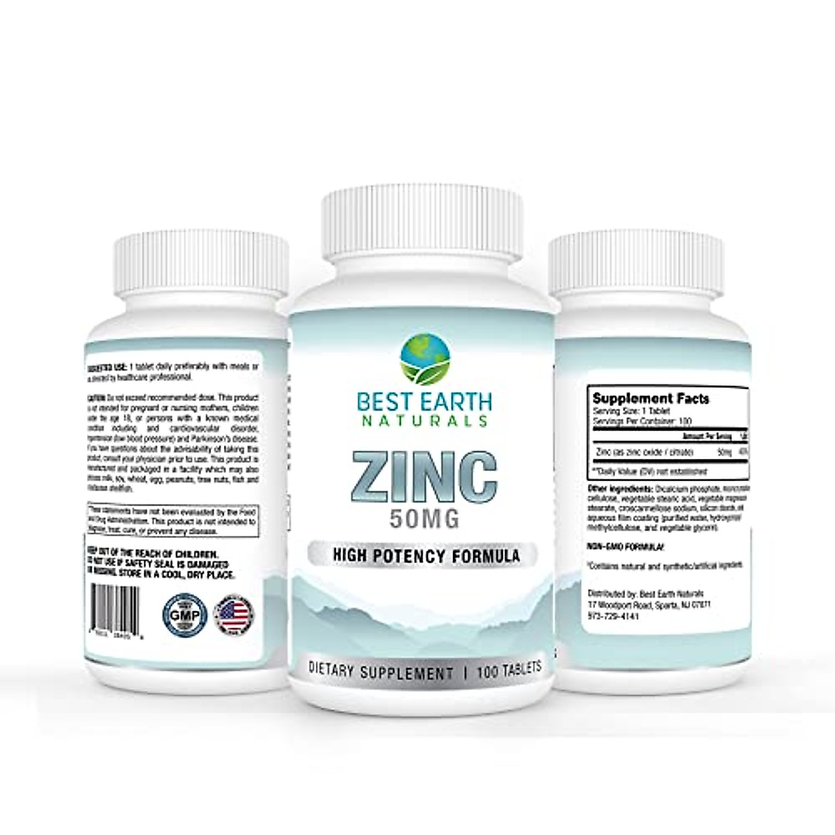 Zinc 50 mg Immune Support and Antioxidant Supplement, 100 Count
