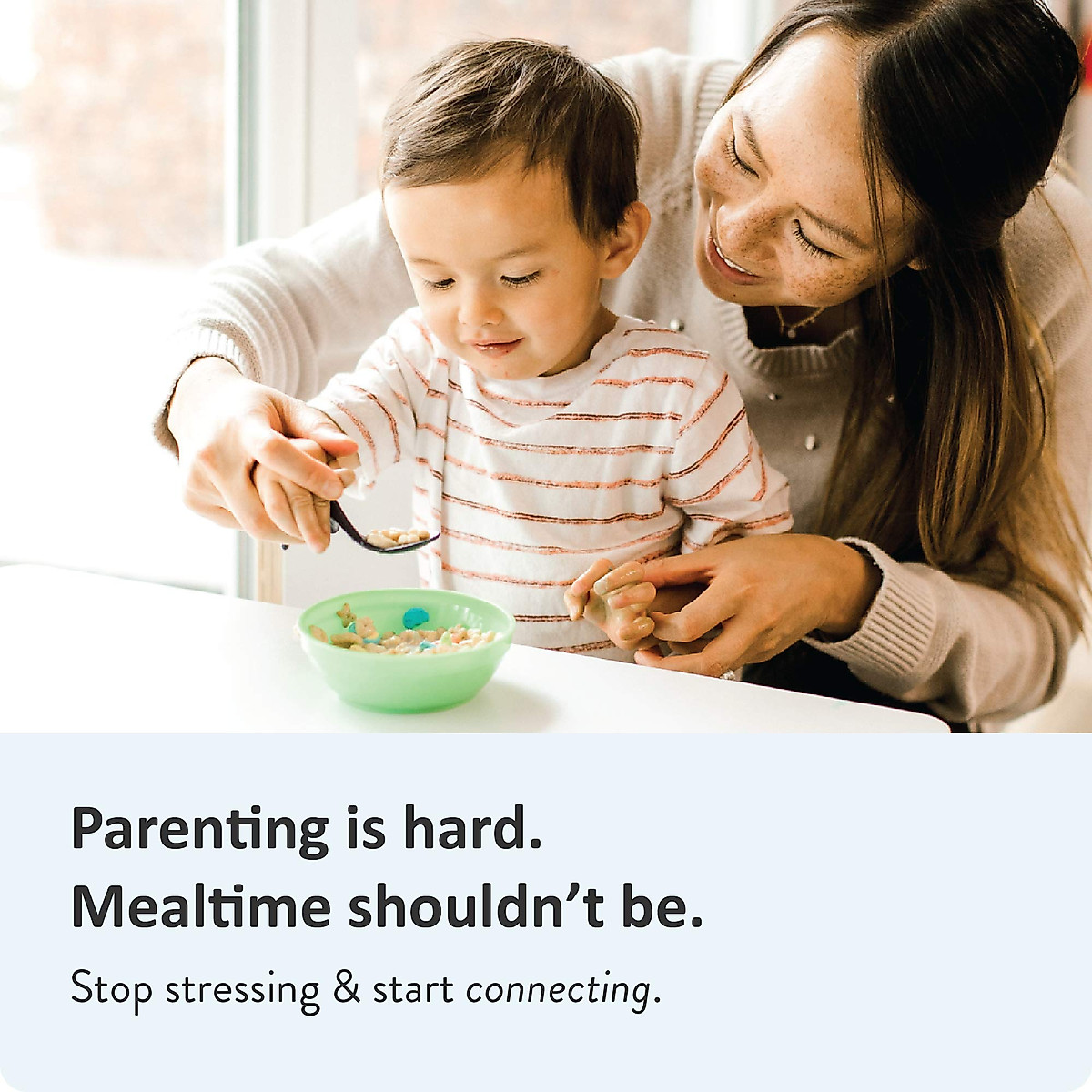 Kizingo Right-Hand Curved Baby Spoons for Toddler Self Feeding, (2 Pack, Blue and Orange)