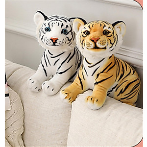 LANFIRE Tiger Plush Toy Animal Tiger Pillow Cute Animal Plush Stuffed Toy Animal Doll, Gift for Boys Girls (Yellow, 9.0 in)