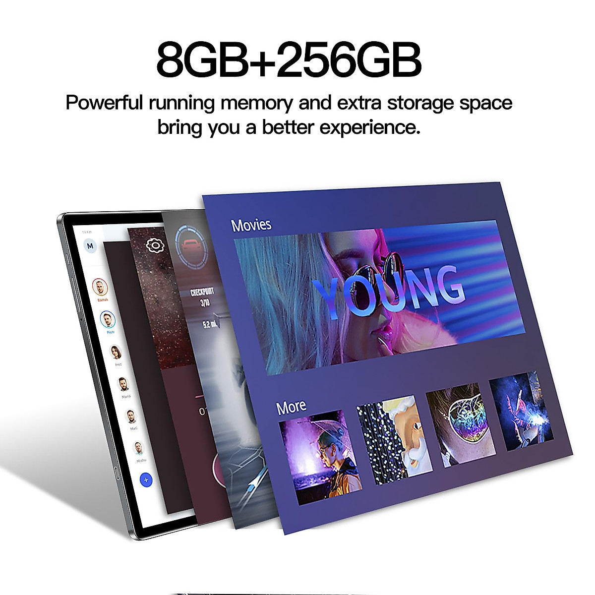 WV LeisureMaster S30 Pro Tablet,10.1-inch Tablet, Android 13 Tablet, 8GB + 256GB RAM, Octa-Core Processor, 1920 * 1200 Resolution 5g Tablet, 24MP + 13MP, 8000mah Battery, Bluetooth 5.2 with GPS（Blue