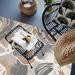 Rugshop Ravenna Modern Large Floral Flowers Indoor/Outdoor Area Rug 7'10" x 10' Gray