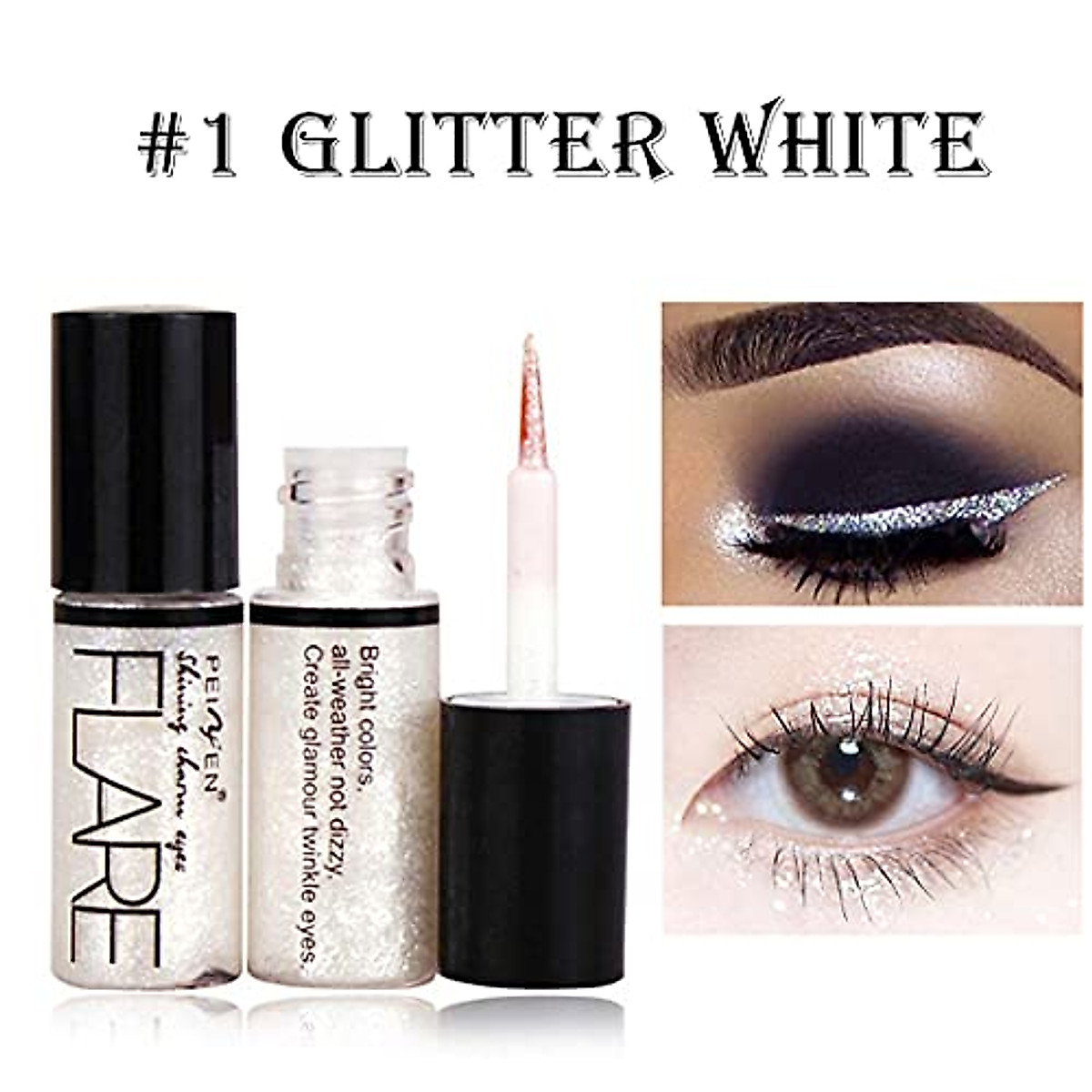 ETEDES Glitter Eyeshadow liquid Eyeliner, Long Lasting Waterproof Shimmer Metallic Glitter Eyeshadow 4 clours (Styles #2)