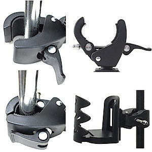 ChargerCity 360° Rotation Musician Drinks Water Cup Holder Clamp Handle Bar Pole Clamp Mount for Music Instrument Mic/Boom Microphone Stand (Fits all cup up to 2.75 inch)