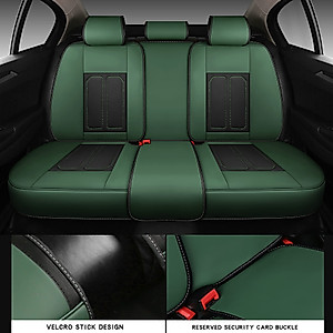 BLINGBEAR Full Coverage Faux Leather Car Seat Covers Full Set Fit for Cars Trucks Sedans SUVs in Auto Interior Accessories (Green)