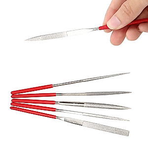Saipe 10 Pcs Mini Diamond Needle File Set Diamond Files Mini Needle Set for Jewlery Metal Glass Stone Grinding, Polishing and Engraving (2x100mm)