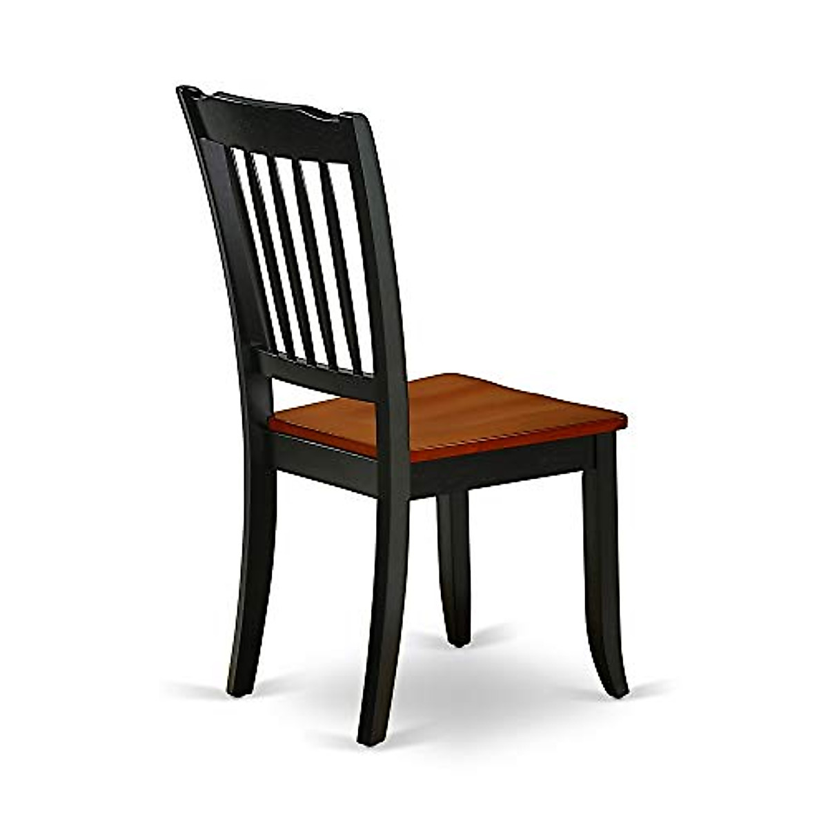 East West Furniture PFDA7-BCH-W 7PC Square 36/54 inch Table with 18 in Leaf and 6 Vertical slatted Chairs