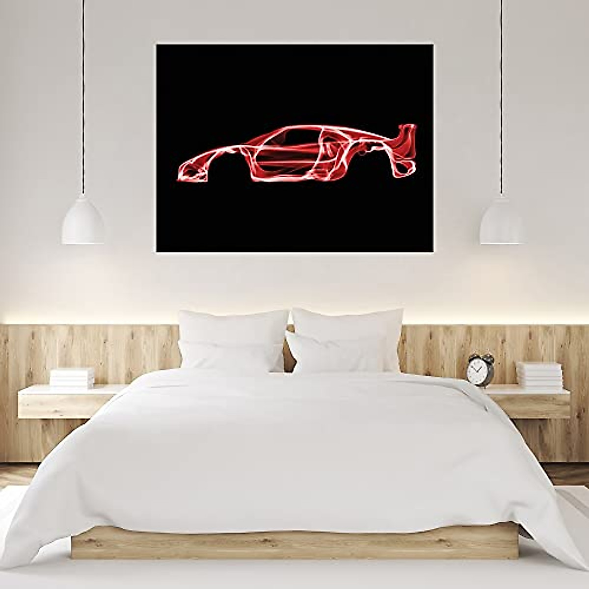 Fine Art Canvas Ferrari F40 Canvas Print by Artist Octavian Mielu for Living Room, Bedroom, Bathroom, Kitchen, Office, Bar, Dining & Guest Room - Ready to Hang - 32 in x 24 in