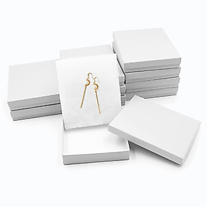 opaprain Cardboard Jewelry White Gift Boxes 10 Pack6x5×1 inches, its apply to displaying necklaces, rings, bracelets, earrings