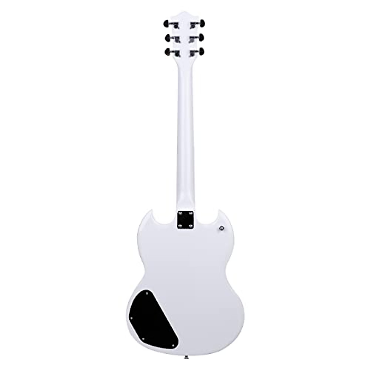 Leo Jaymz 39 Inch Double Cut Solid Body Electric Guitar - Poplar Wood Body，Maple Neck and Composite Ebony Fretboard (DC White)