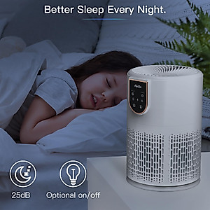 2 Pack Air Purifiers for Home Bedroom, H13 True HEPA Air Purifiers for Home Large Room with Fragrance Sponge, Air Cleaner Removes 99.9% of Mold, Dust, Smoke, Odor, Pets Dander, AP0801